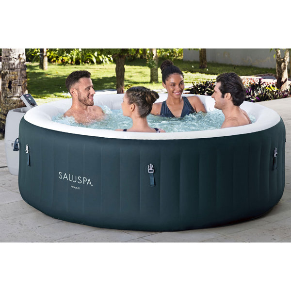 Bestway SaluSpa Miami AirJet 4-6 Person Inflatable Hot Tub w/ EnergySense Cover | Wayfair